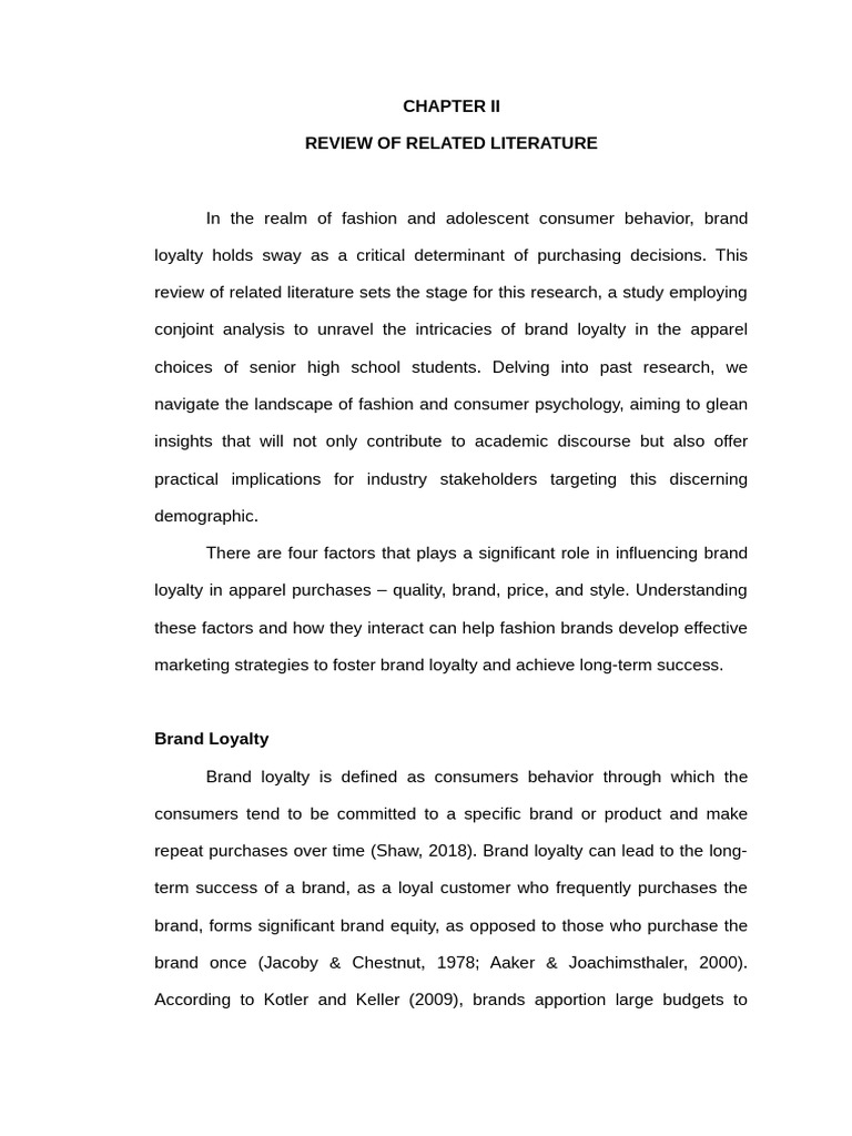 Chapter II Draft | PDF | Brand | Customer Experience