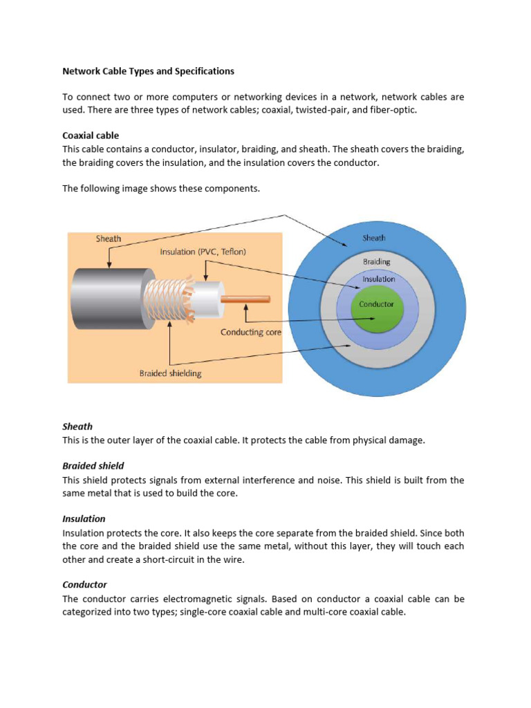 Network Cable Types Overview | PDF | Coaxial Cable | Ethernet