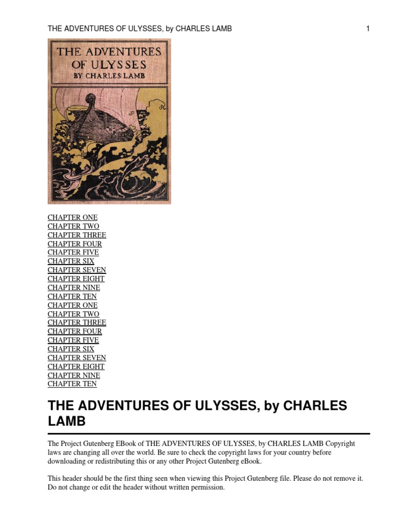The Adventures of Ulysses | Project Gutenberg | Odysseus
