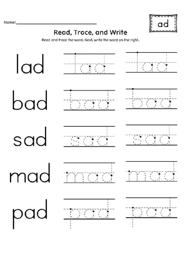 2024.11.25 Phonics Ad Word Family | PDF