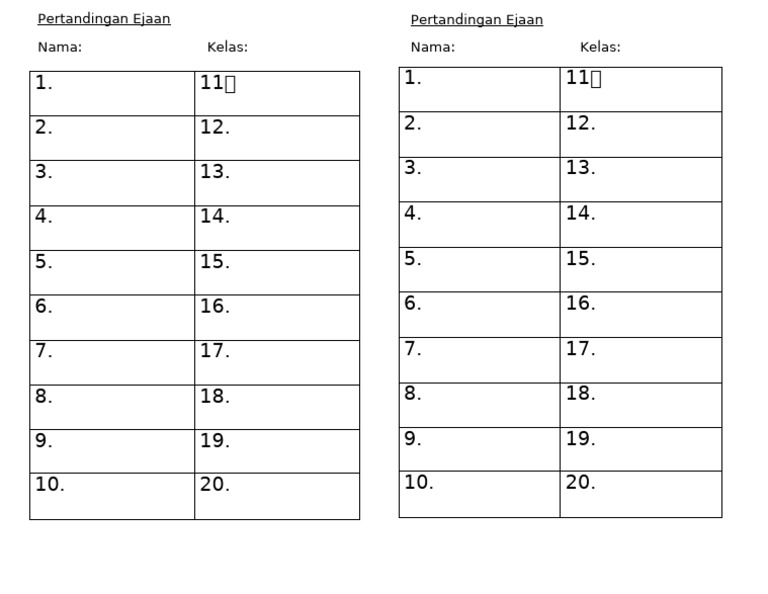 Pertandingan Ejaan | PDF