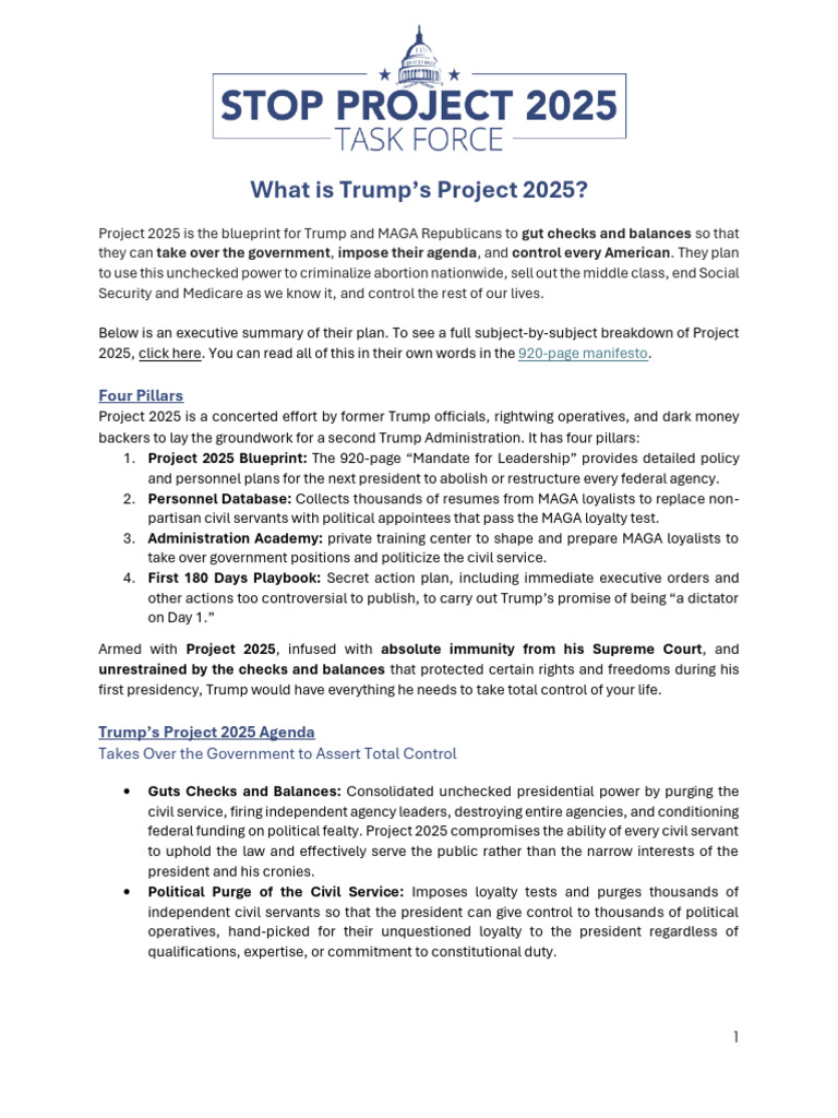 What Is Project 2025?: Trump's | PDF