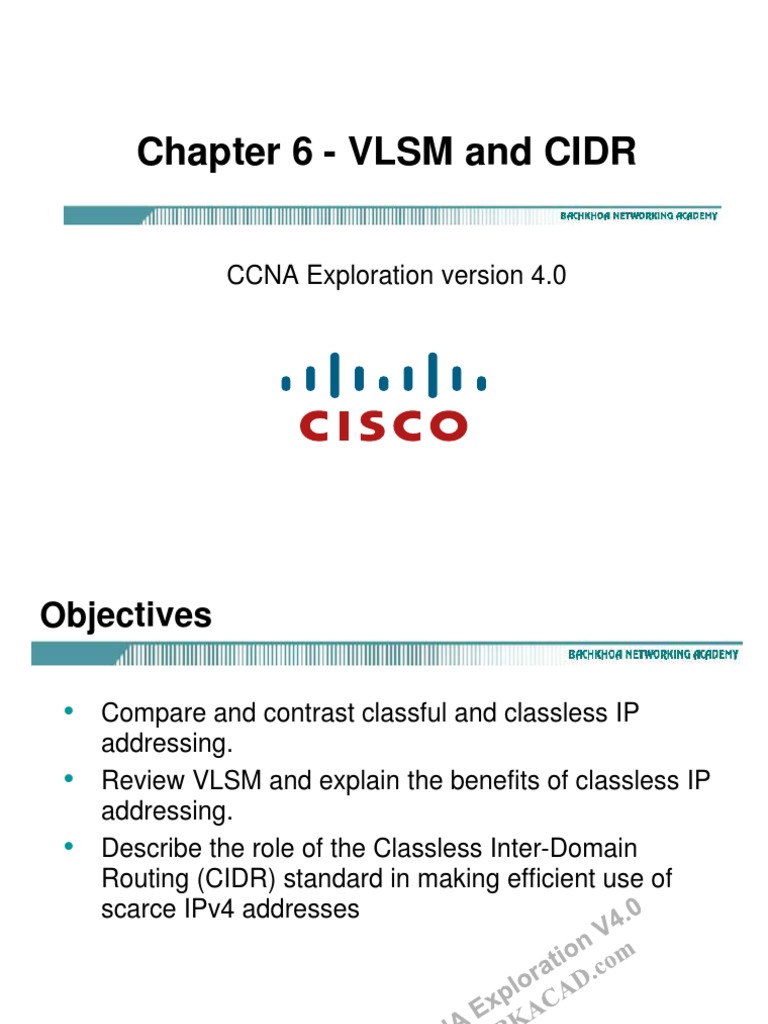 Ccna Exp2 Chapter06 Vlsm And Cidr Pdf Ip Address Computer