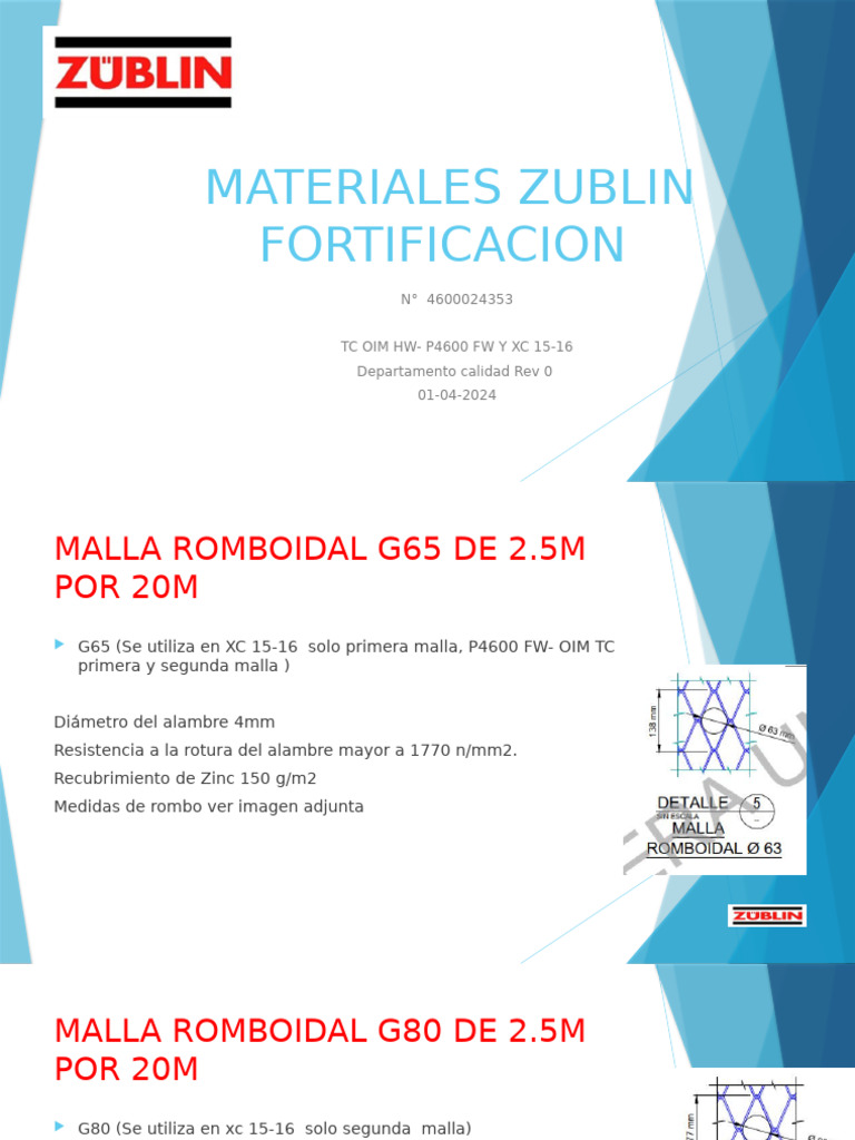 Materiales de Fortificación Zublin 2024 | PDF | Ingeniería de ...