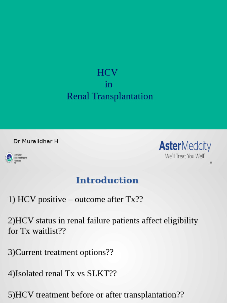 HCV and Transplant | PDF | Hepatitis C | Organ Transplantation