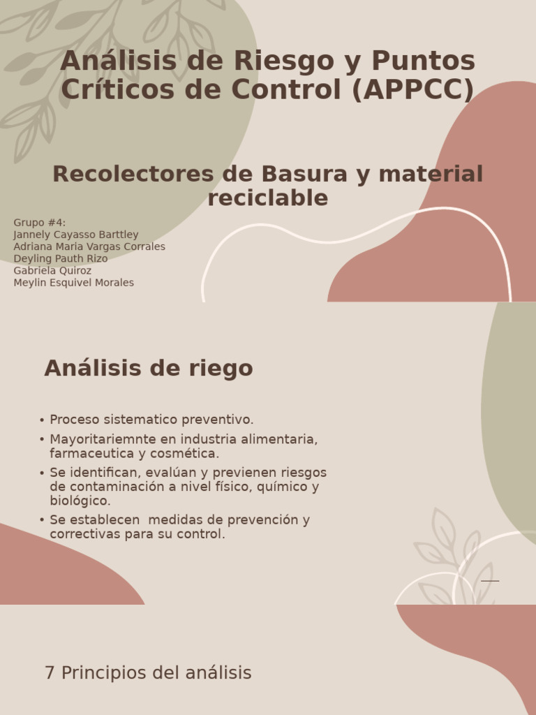 Análisis de Riesgo y Puntos Críticos de Control | PDF | Residuos | Análisis de Riesgo y Puntos ...