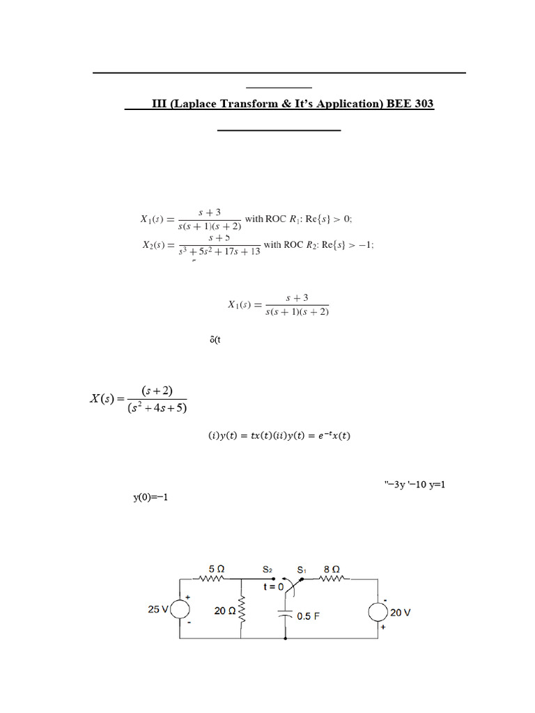 Long Answer Question BSS Unit III | PDF | Laplace Transform | Convolution