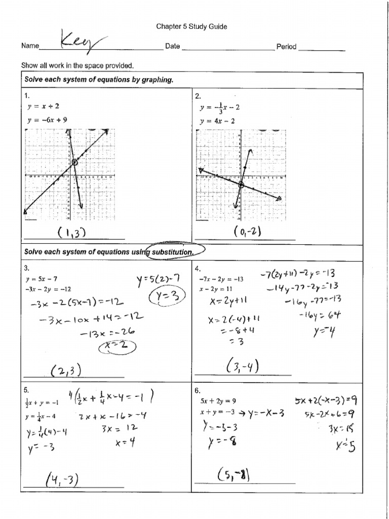 Ch. 5 Study Guide Answer Key | PDF