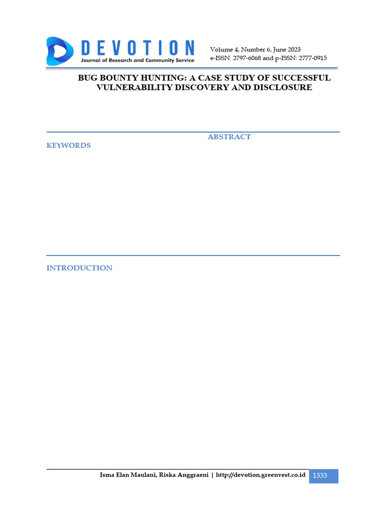 Bug Bounty Hunting A Case Study of Successful Vuln | PDF | Computer Security | Security