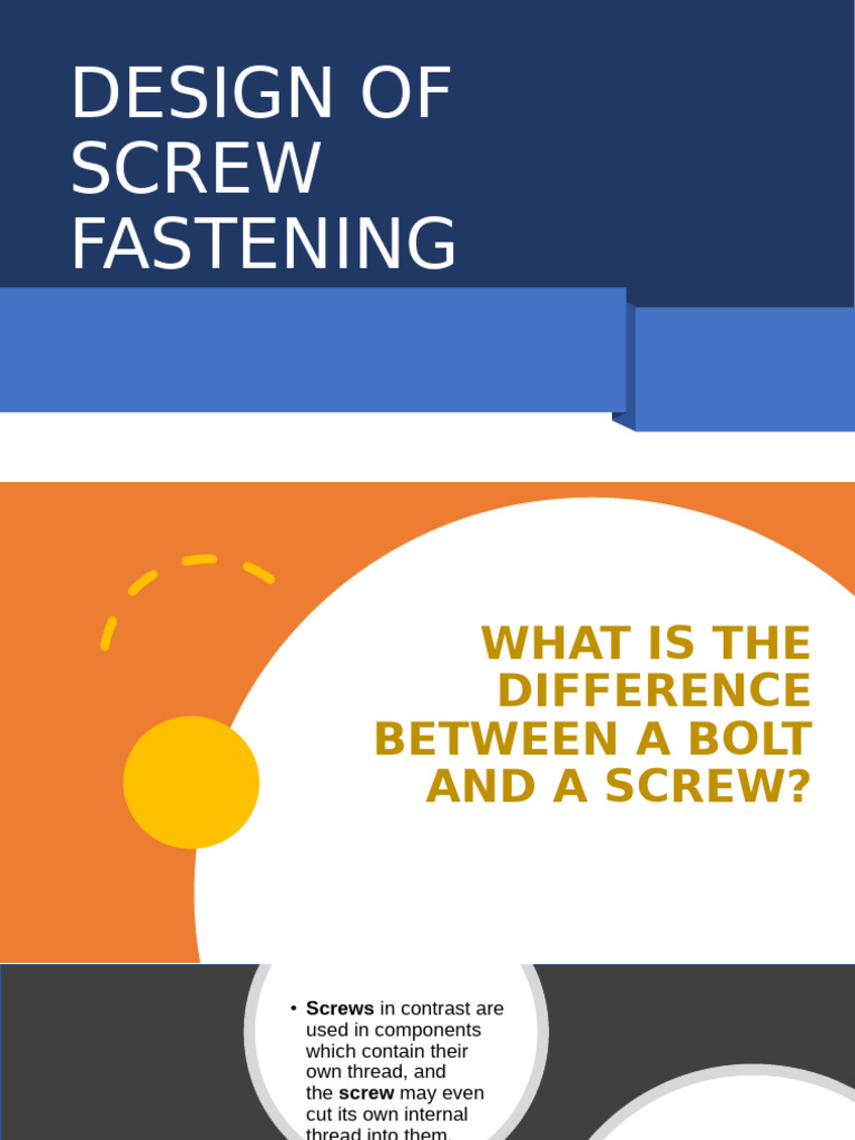 Design of Screw Fastening | PDF | Screw | Metalworking
