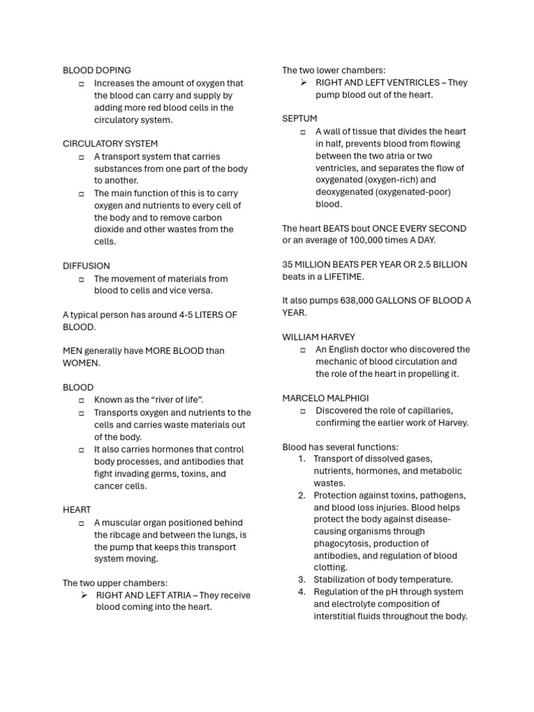Understanding Blood and Circulation | PDF | Blood | Lymphatic System