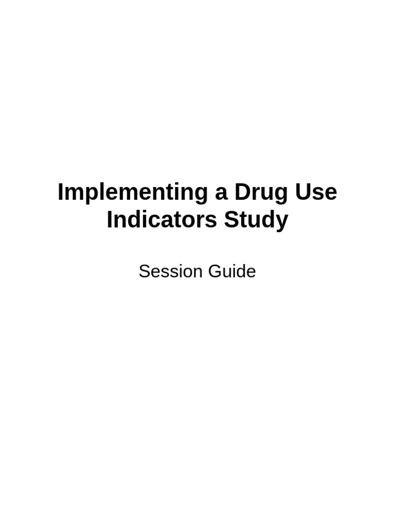 Drug Use Indicators Study | PDF | Sampling (Statistics) | Medical ...