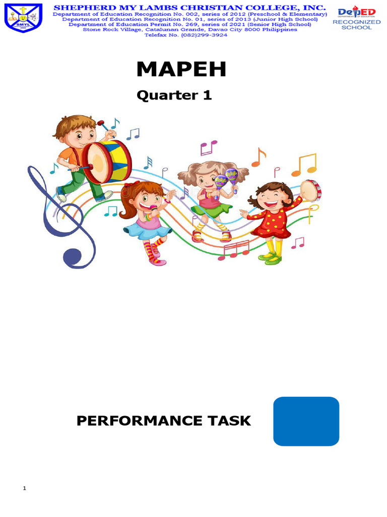 q1_ Perfromance Task 5_mapeh Digital Modular | PDF | Learning | Cognition