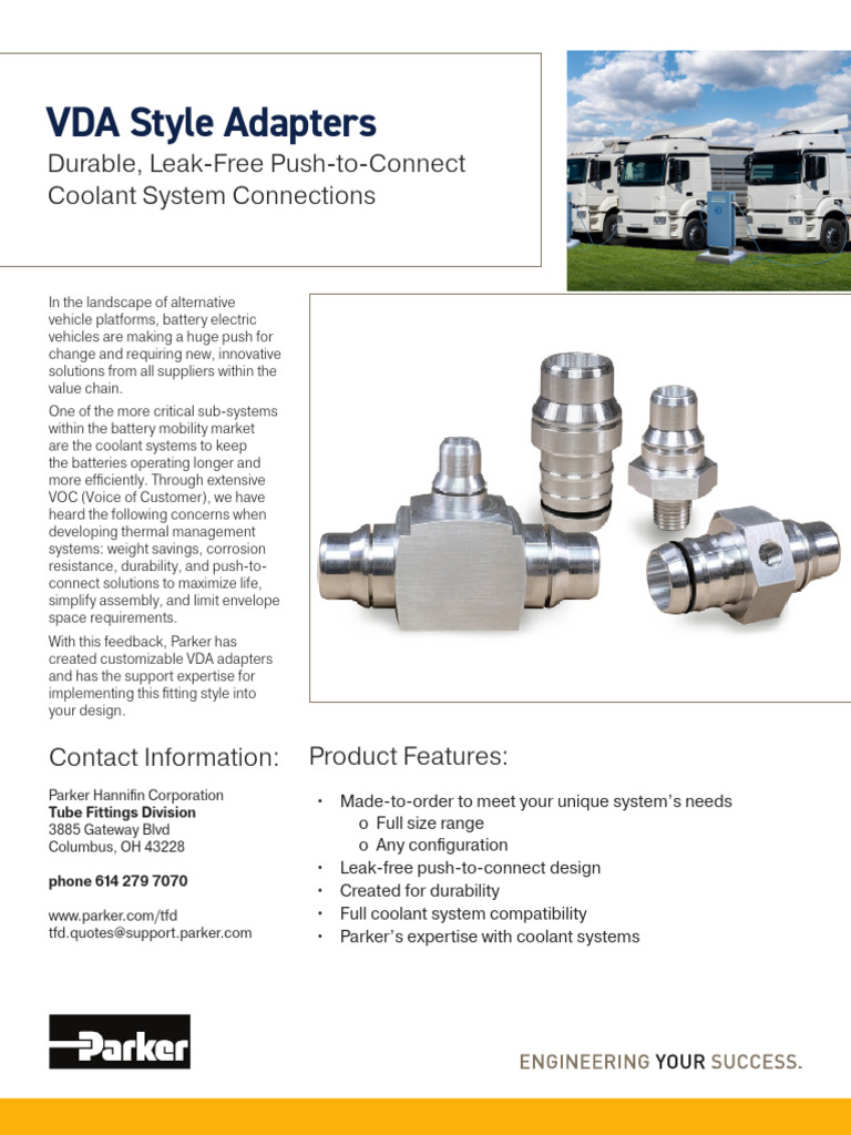 Parker - TFD - VDA Style Adapters Bulletin US | PDF | Manufactured ...