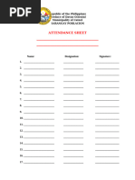 Tanod Attendance Sheet Final | PDF | Philippines | Economy Of The Philippines