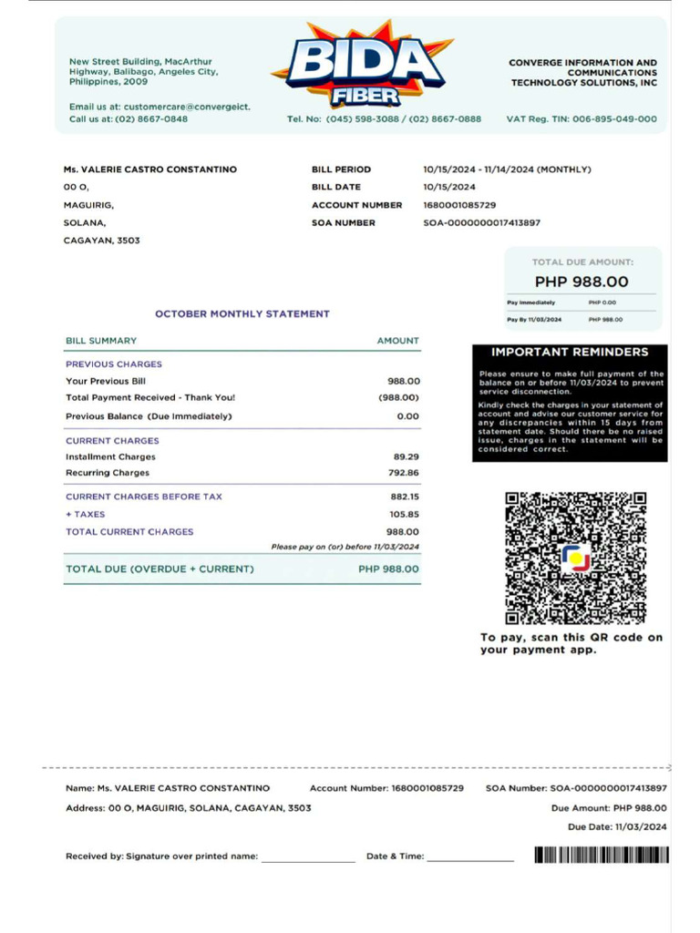 Internet Bill | PDF