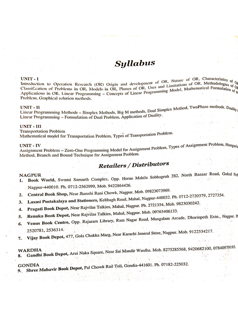 Operation Research 1 | PDF