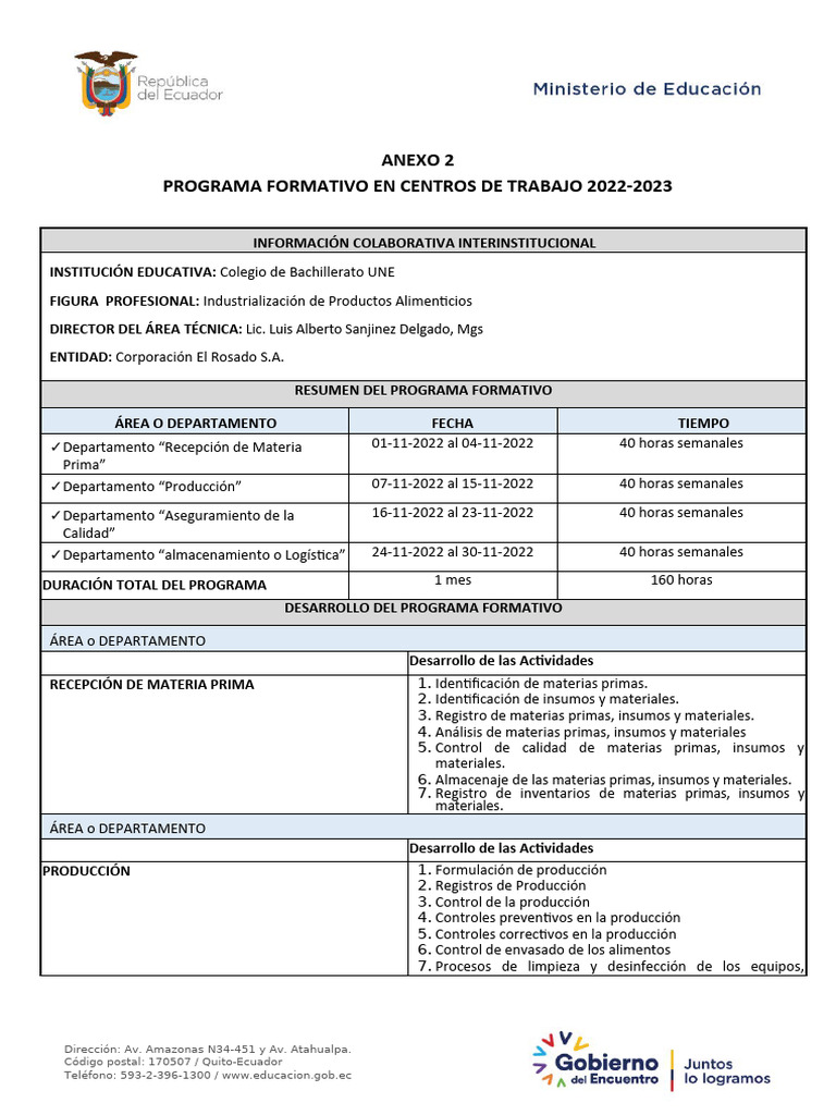 Anexo 2 Programa Formativo FCT | PDF | Procesos de negocio | Business