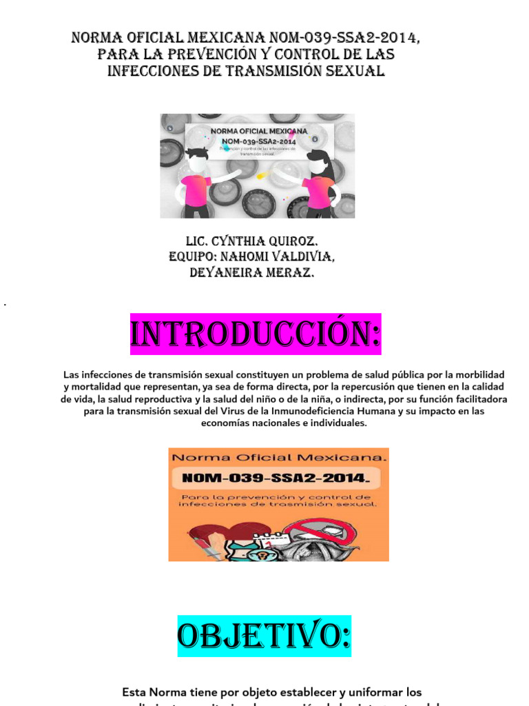 Norma Oficial Mexicana Nom-039-Ssa2-2014, para La Prevenciã - N | PDF