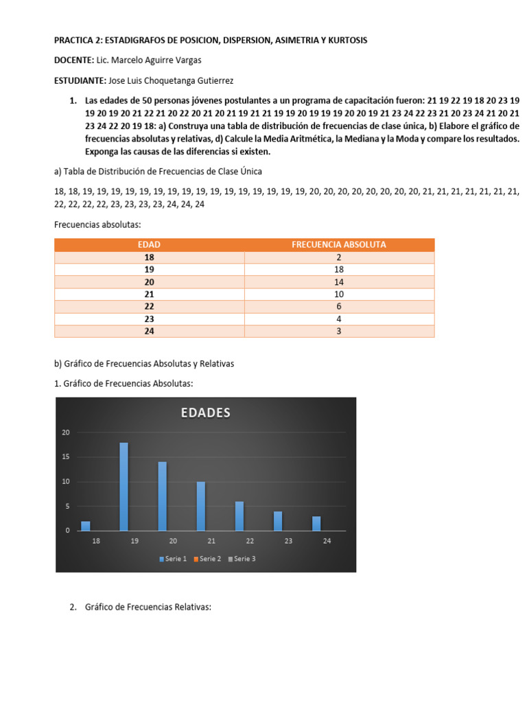 Practica 2 Estadistica Descriptiva | PDF | Modo (Estadísticas) | Mediana