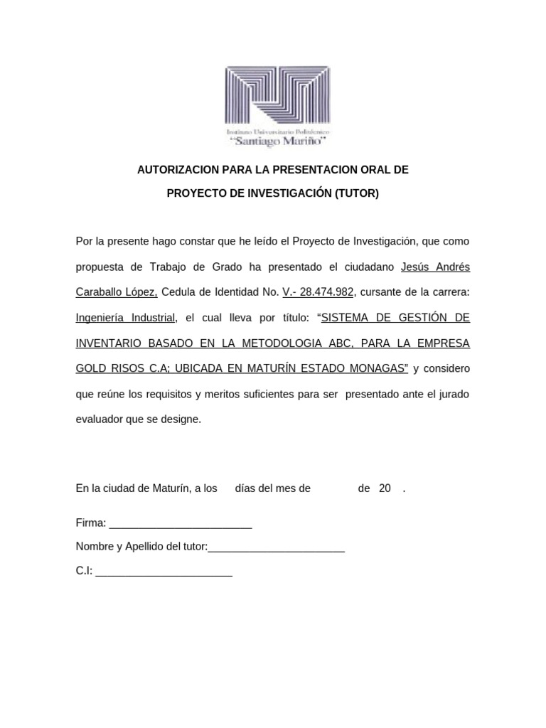 ANEXOS A2 y A3 Autorizaciones Tutor y Asesor | PDF