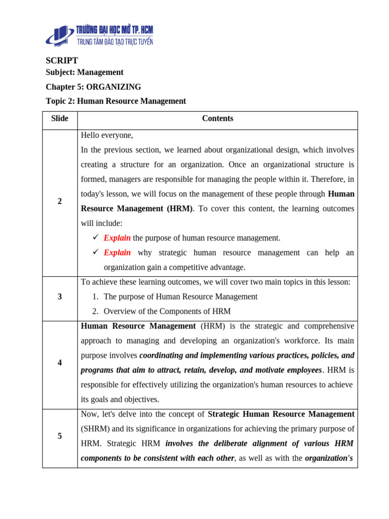 QTHTA - C5 - CD5.2 - Human Resource Management | PDF | Human Resource Management | Employment