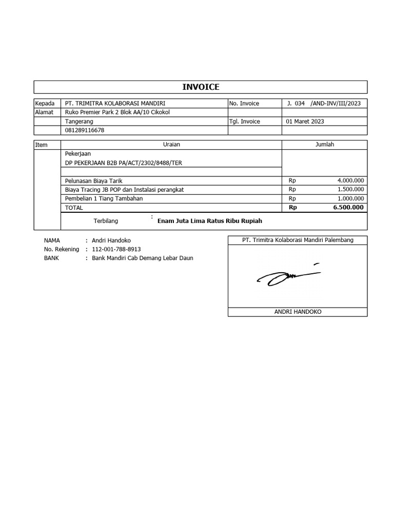Invoice DP Aktivasi B2B | PDF