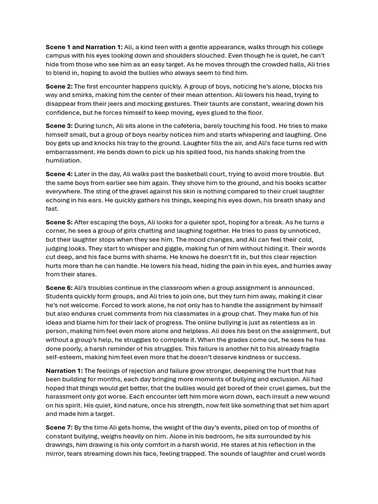 Script Idea 1 | PDF | Bullying