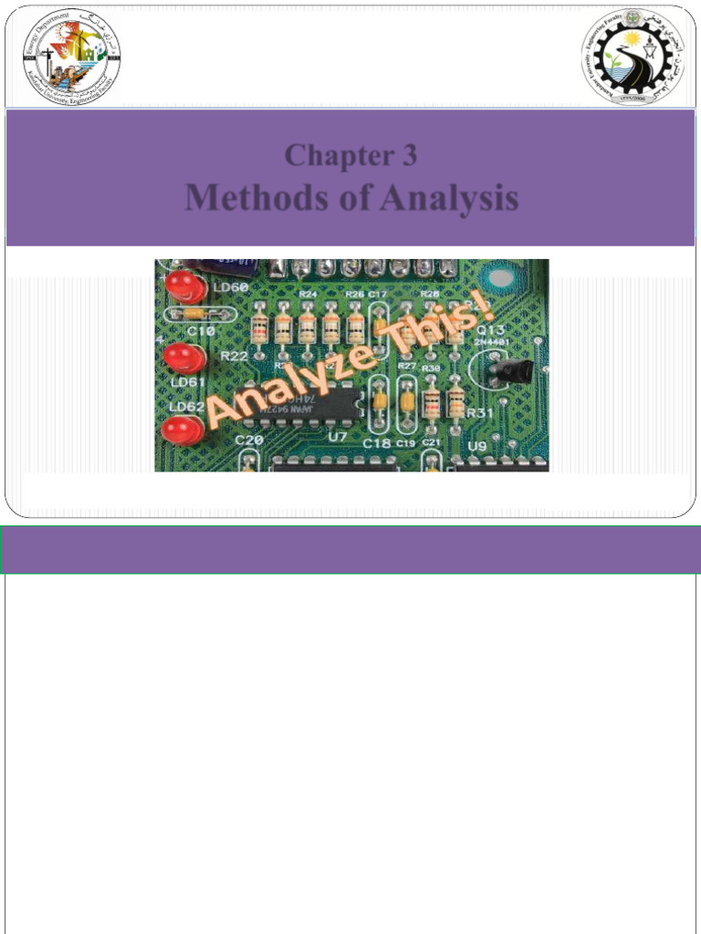 3 Chapter Methods of Analysis | PDF | Electrical Network | Network Analysis (Electrical Circuits)