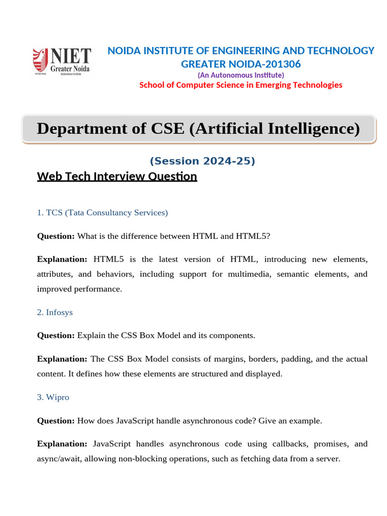 WT and OOPs Interview Question Updated | PDF | Method (Computer Programming) | Class (Computer ...
