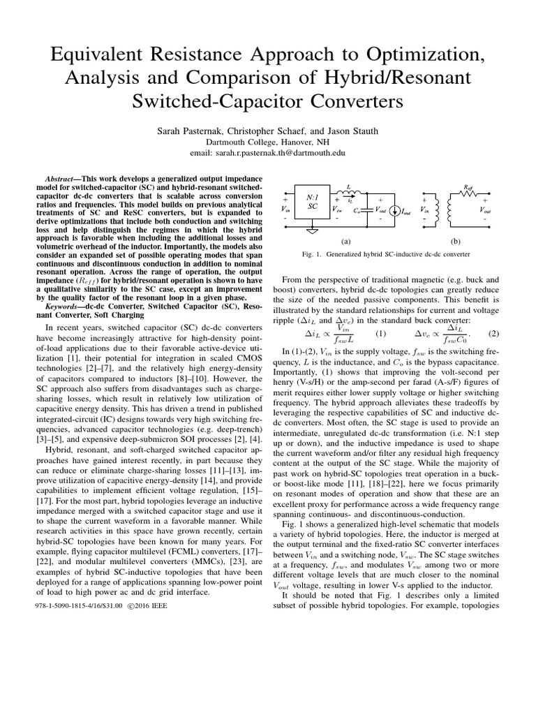 Equivalent Resistance Approach To Optimization Analysis and Comparison of Hybrid Resonant ...