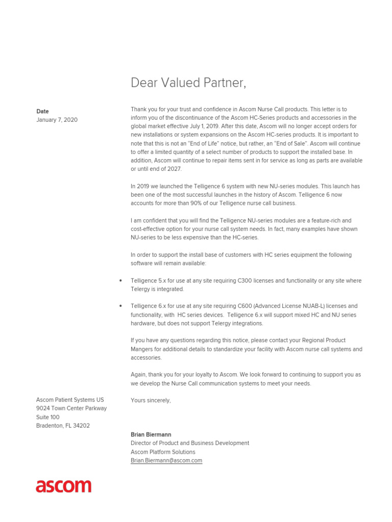 HC-Series EOS Letter | PDF | Computing
