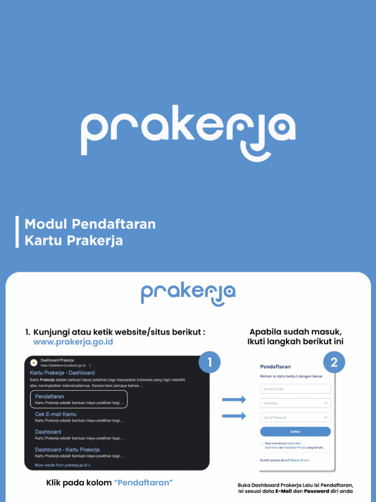 Modul Pendaftaran Kartu Prakerja | PDF