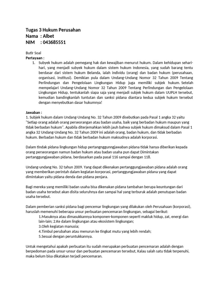 Analisis Hukum Lingkungan | PDF