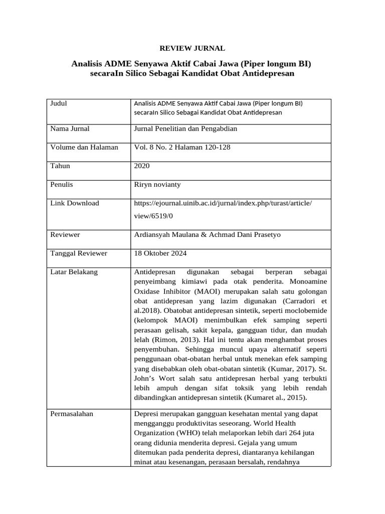 1 Review Jurnal Farmakolinetik (Ardiansyah M 018 Dan Achmad Dani 019) | PDF