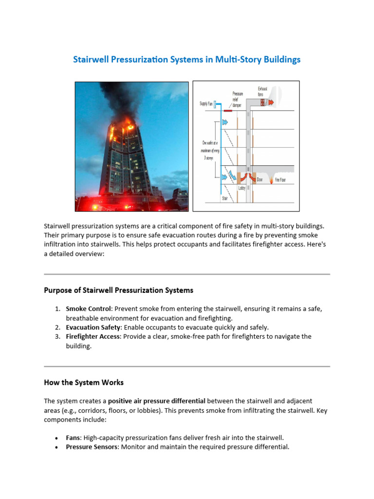 Stairwell Pressurization Systems in Multi-Story Buildings | PDF | Fire ...