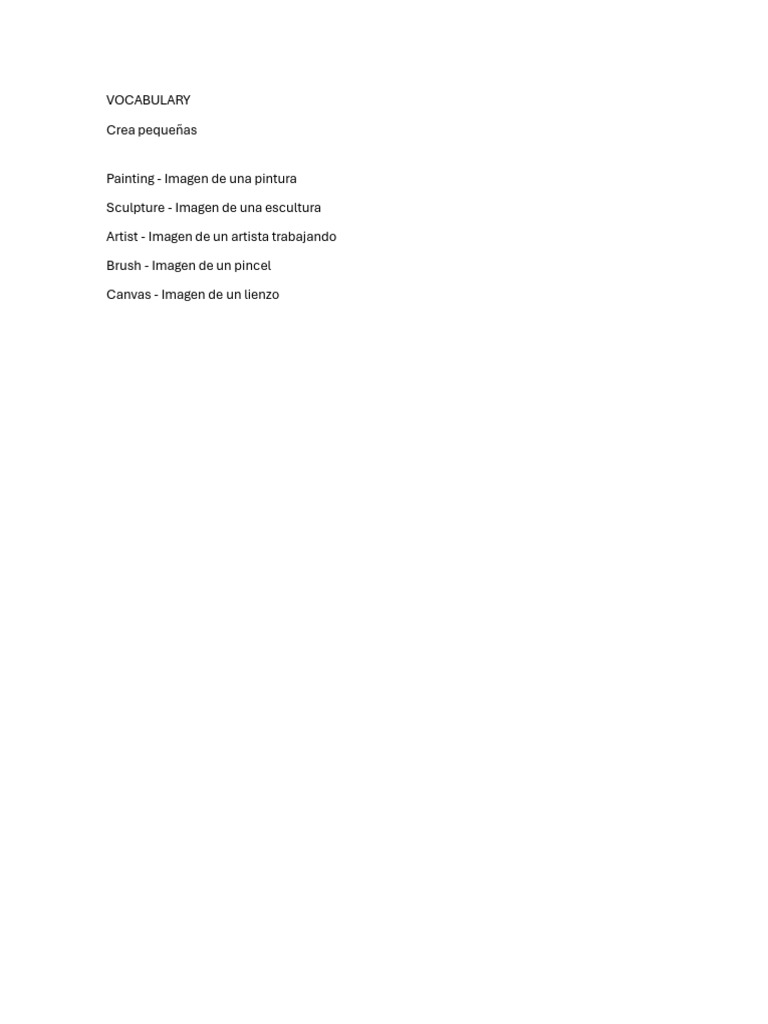 Artes Vocabulary | PDF