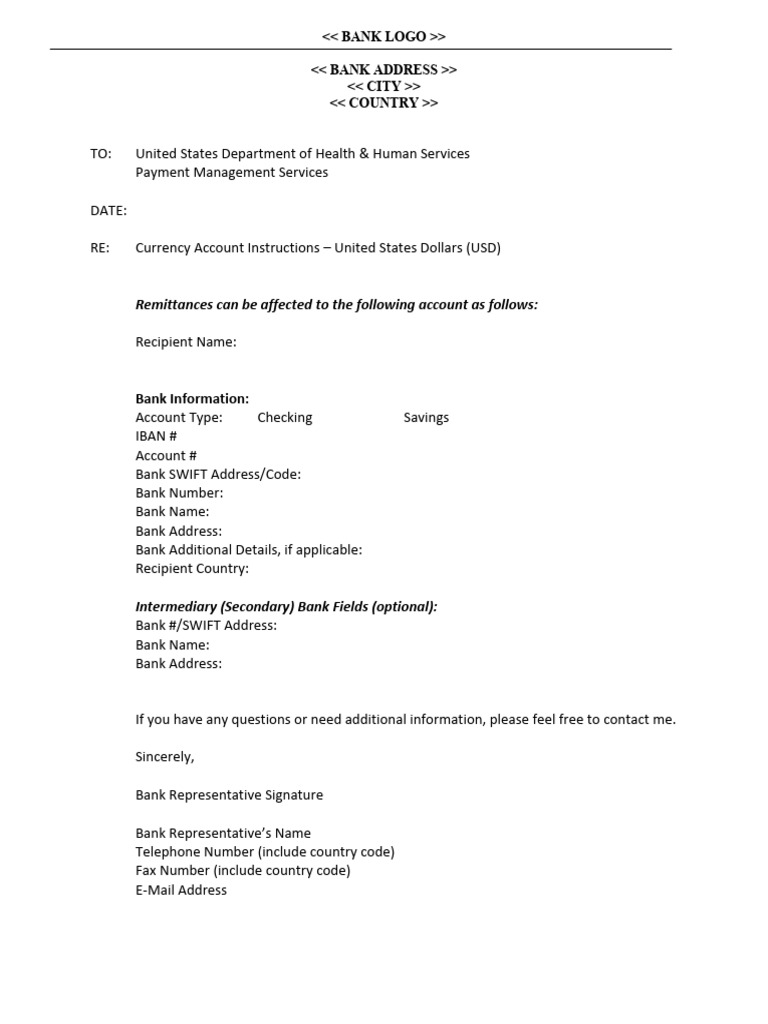 International Bank Letter Sample | PDF