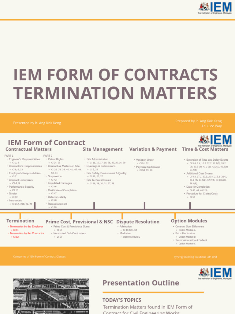 6a - IEM Contract - Termination | PDF | Breach Of Contract | Bankruptcy