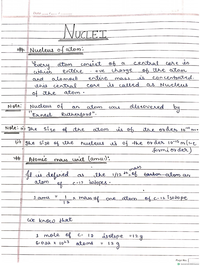 Chapter Nuclei (Physics) | PDF