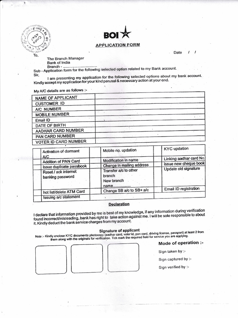 Boi Kyc Form | PDF
