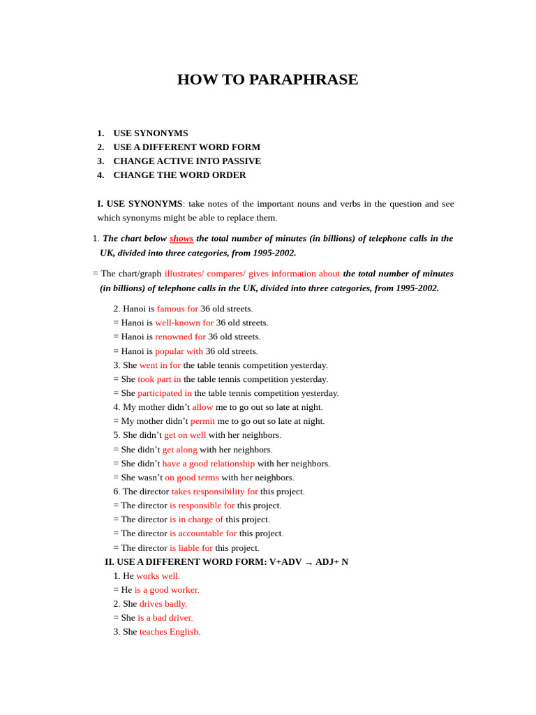 HOW TO PARAPHRASE | PDF | Linguistics | Grammar
