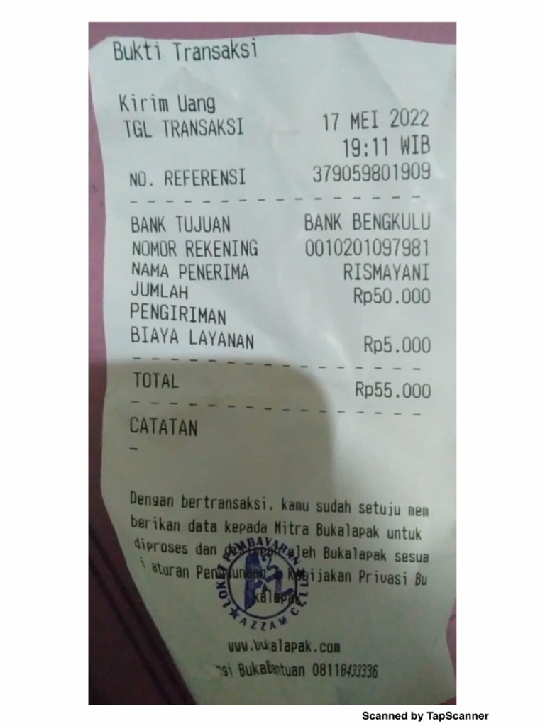 Bukti Pembayaran Serta Bukti Regestrasi | PDF