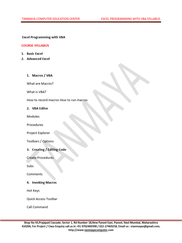 vba | PDF | Microsoft Excel | Visual Basic For Applications