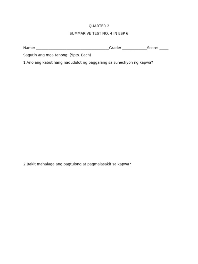 Quarter 2 in Esp6 | PDF