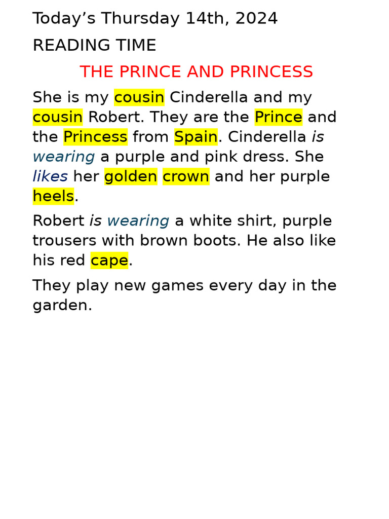Prince and Princess Dress Quiz | PDF