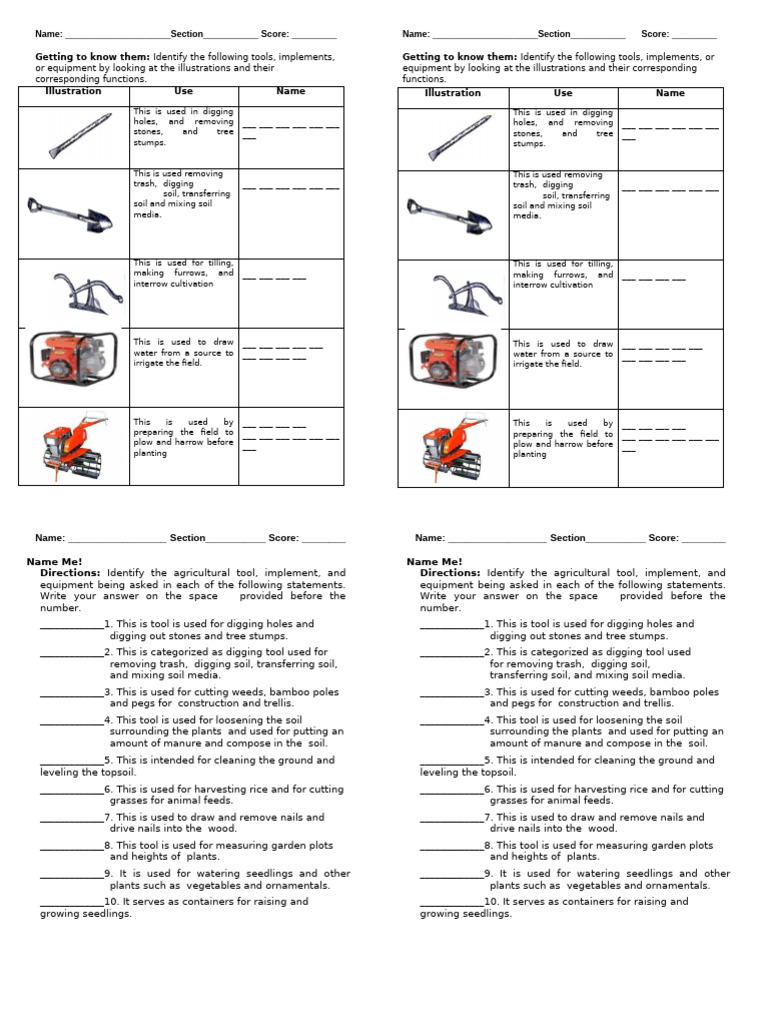 TLE 7 - AgrI Activity | PDF | Tillage | Plough