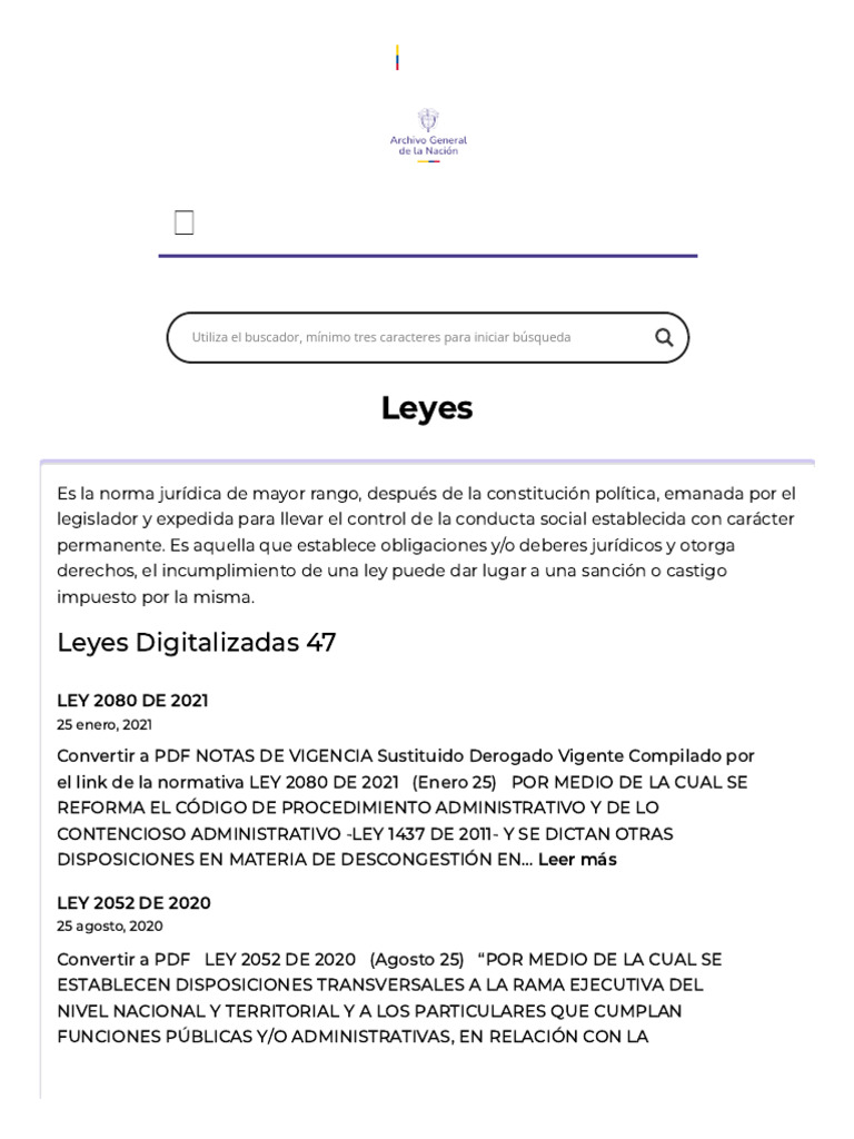 Leyes - Normatividad AGN | PDF | Colombia | Estatuto