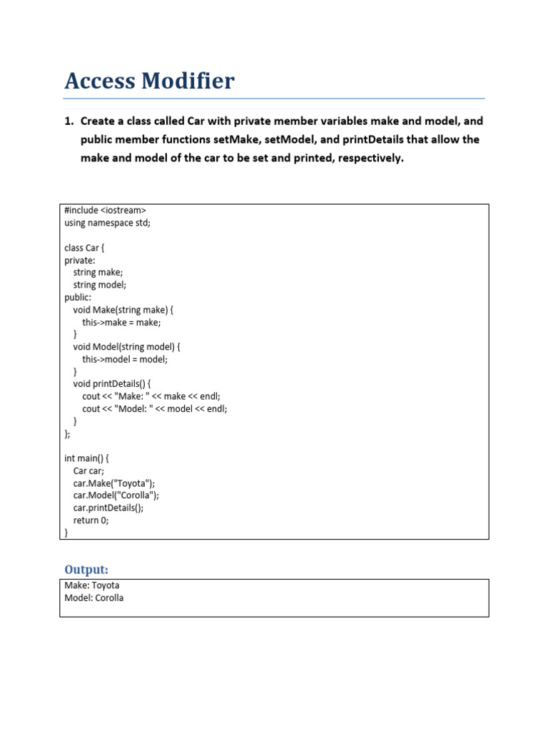 Access Modifier | PDF