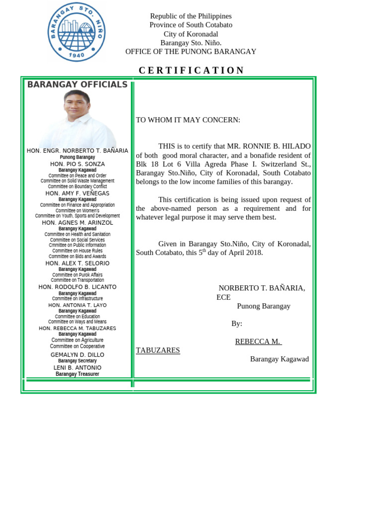 Average Income Cert | PDF